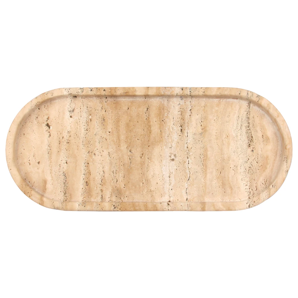 Marble Stone Serving Tray Oval Travertine Trays for Home Decoration ...