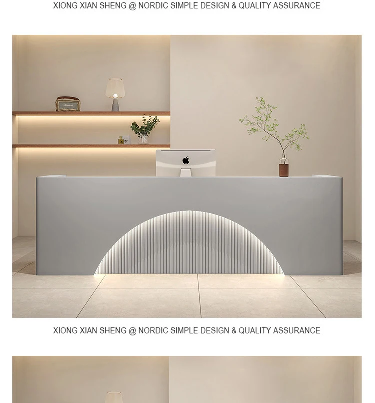 Custom Modern Commercial Office Front Reception Table Wooden High-end ...