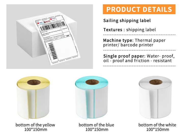 80g Semi Gloss Label 100x100mm Adhesive Sticker 4x2 Thermal Transfer ...