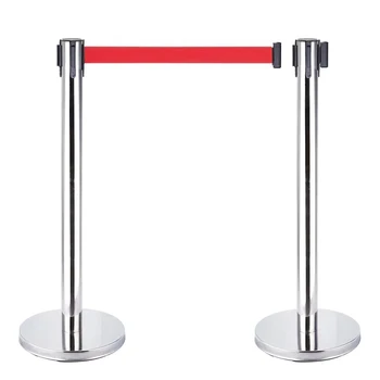 Stainless Steel Retractable Queue Line Hotel Crowd Control Stanchion ...