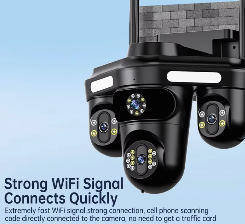 4Lens 4Screens 10X Optical Zoom 20MP PTZ IP Outdoor Cameras WiFi ...