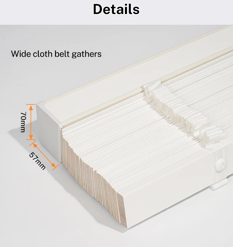 50mm Thickness Motorized Electric Faux Wood Blinds for Home