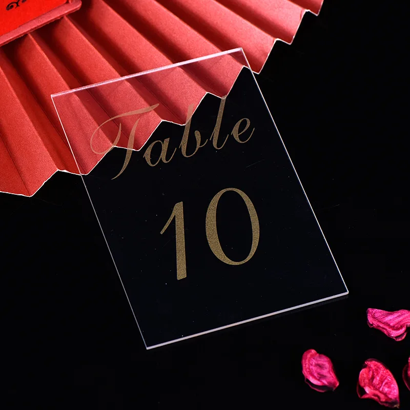 Customized Acrylic Desktop Decca T-type Table Signs Crystal Menu Card ...