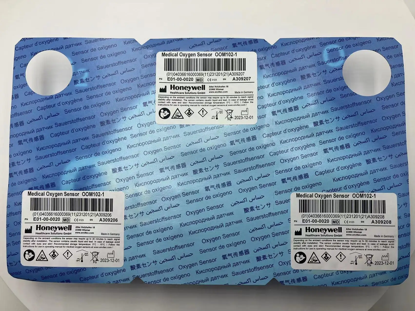 Original Envitec OOM102-1 Honeywell Oxygen Sensor for Medical Ventilators