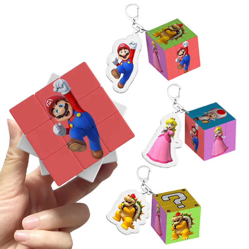 New Creative Magic Cube Cartoons Cute Keychains Pendant Doll Bag Car ...