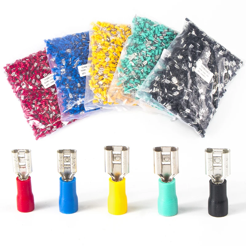 Brass Insulated Male Female Faston Spade Terminal Connector Female FDD ...