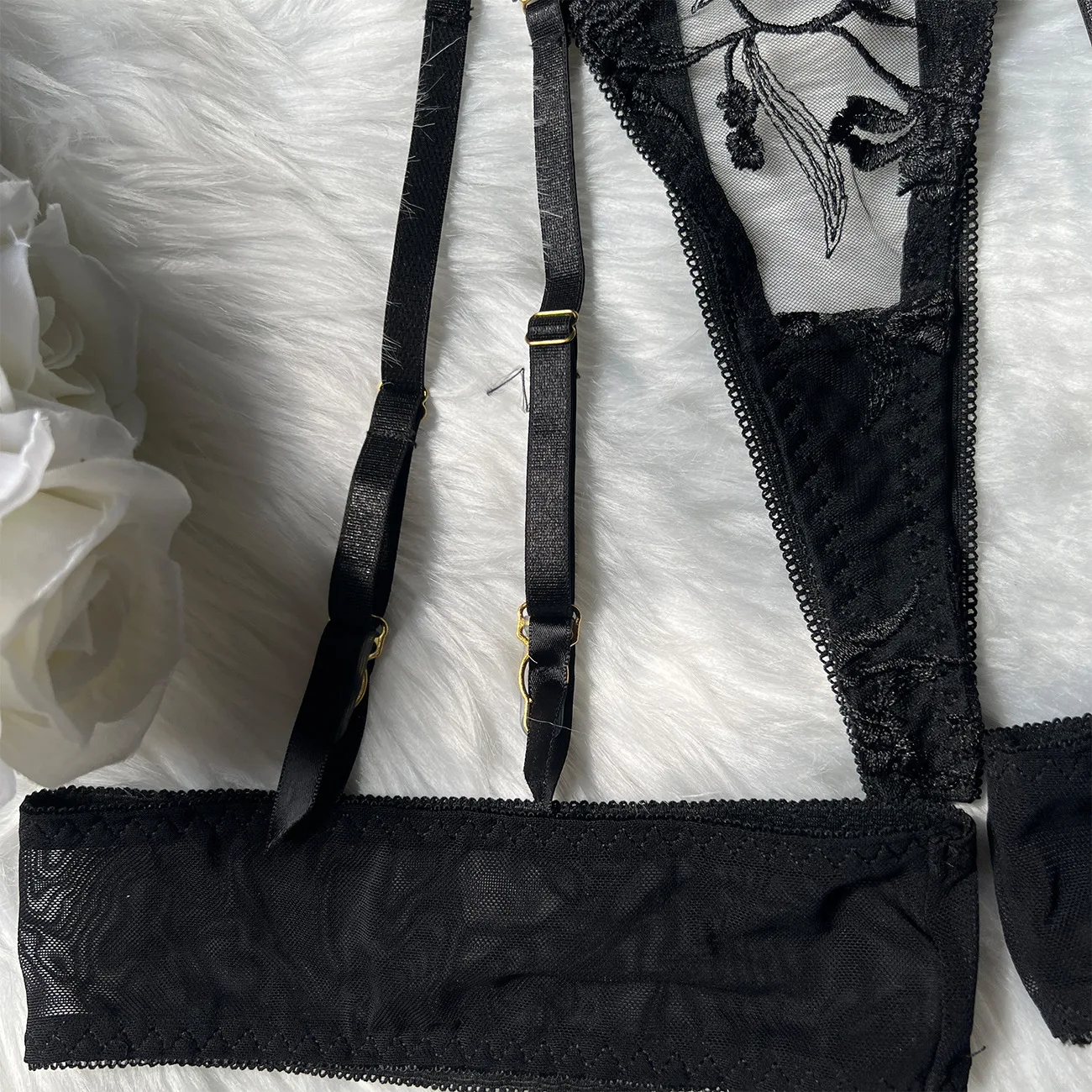Shop Our Black Mesh Embroidery Bodysuit - Sexy & Shapewear
