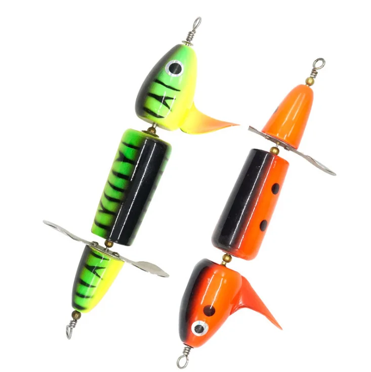 Wooden 18.5cm 80g 3 section propeller popper fishing bait saltwater ...