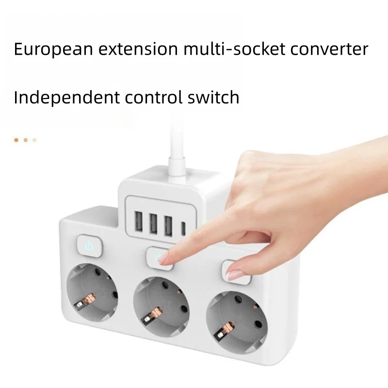 Power Strip Extension EU Socket Multi Plug Extension Socket 3 Outlets ...