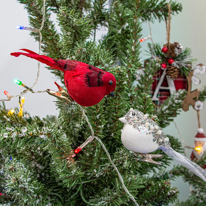 Red Faux Birds Life Size Foam Real Feather Artificial Bird for ...