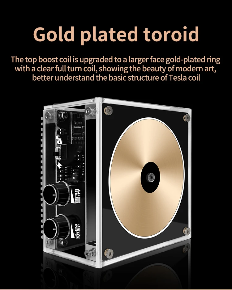 For Tesla Coil Speaker Bt-compatible Music High Power Voltage Pulse ...