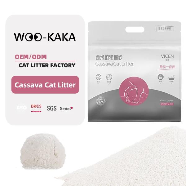 Natural Odor Control Cassava Cat Litter Quick Water Absorption and ...
