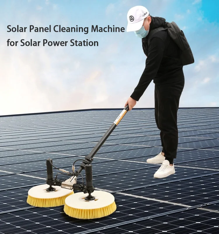 Solar Panel Cleaning Tool - Double Head Brush for Efficiency