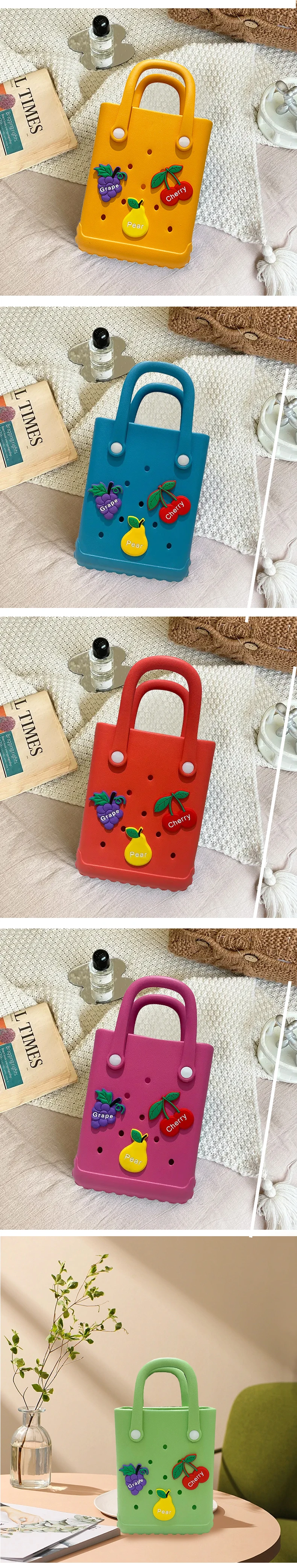 Colorful Fashion Eco-friendly Women Silicone Bag Eva Durable Small Diy ...