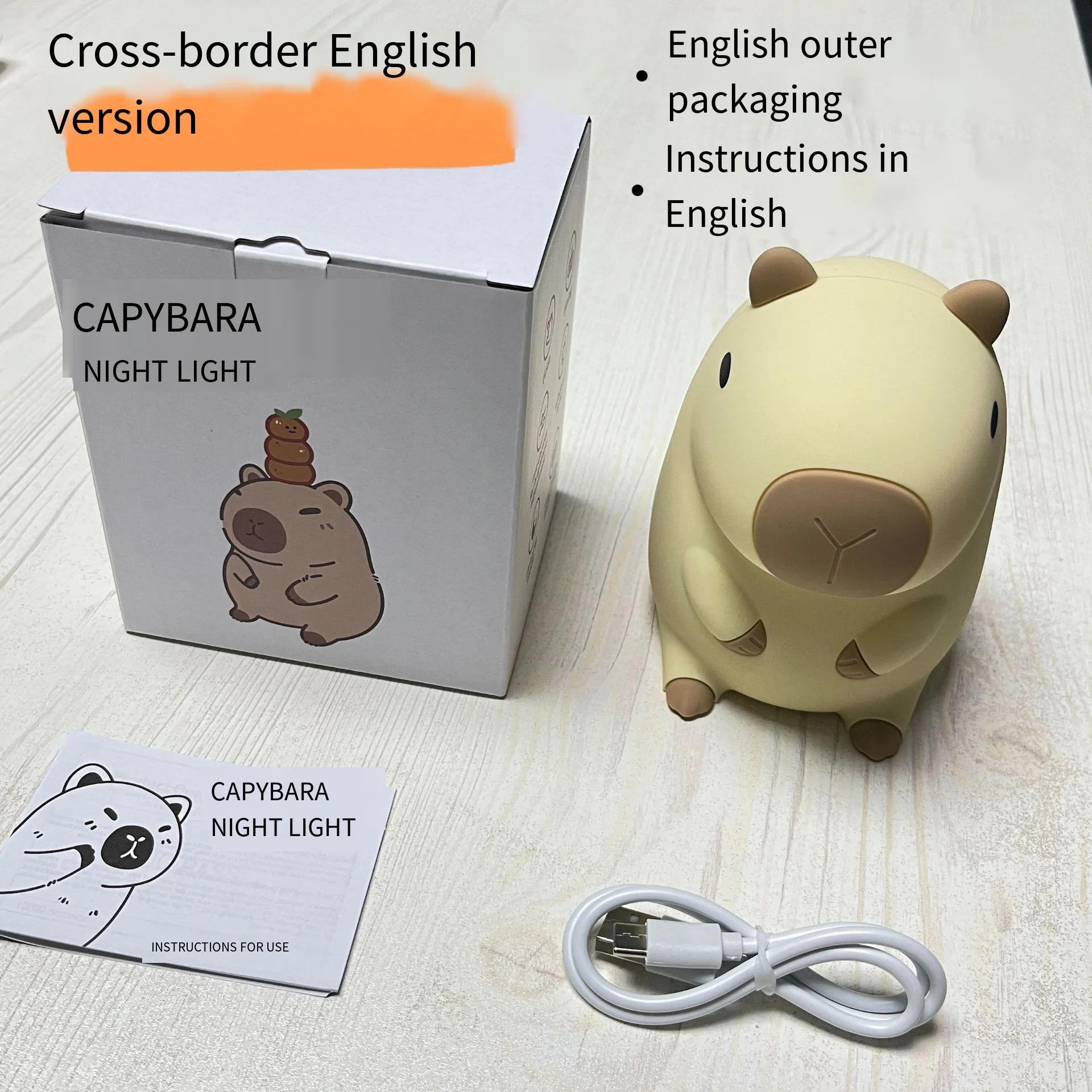 Rechargeable Silicone Soft Capybara Lamp Led Light Source Pc Lamp Body ...