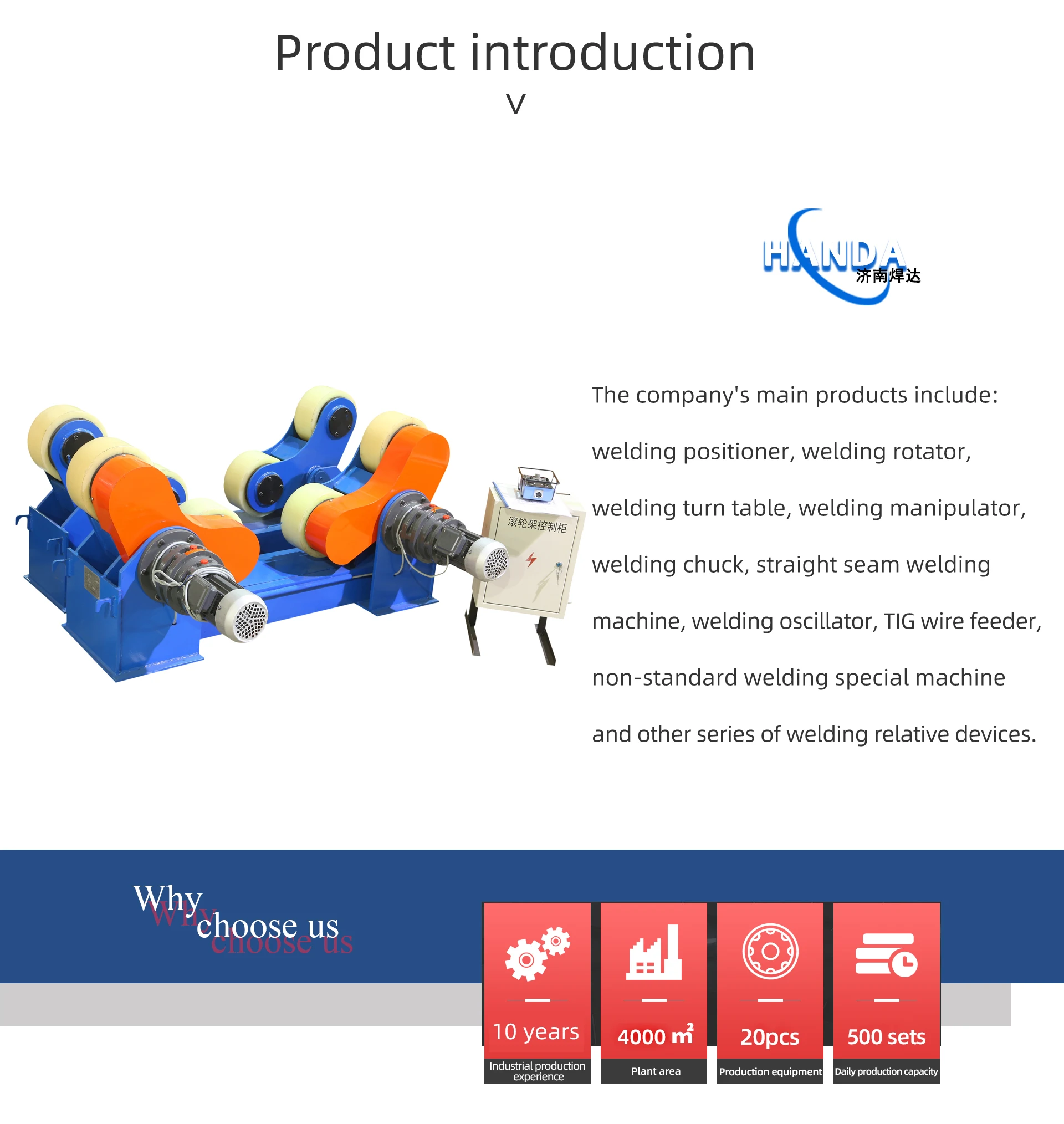Handa Chinese Roller Frame Welding Rotator - Quality & Price