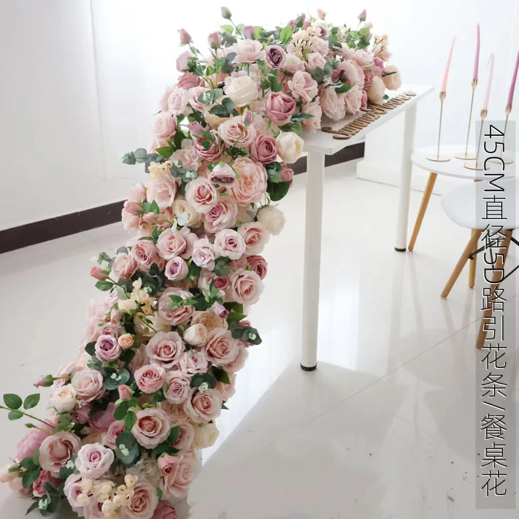 Customized Artificial Runner Flowers Wedding Table Runner Centerpieces ...