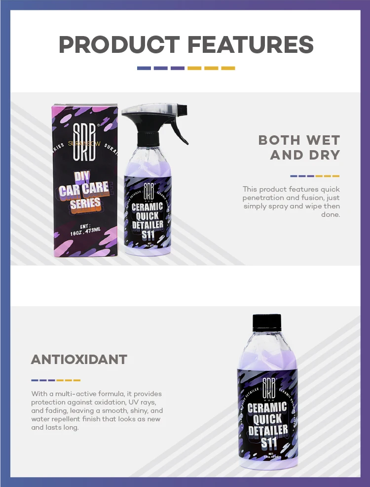 Surainbow High Gloss Plastic Coating Spray Car Hydrophobic Spray Wet Spray Polish Wax For Car ...