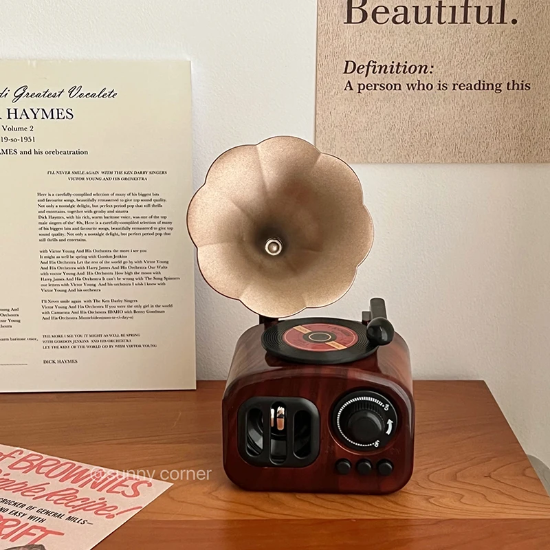 Vintage Gramophone Style Music Box Bedroom Decoration Music Box ...