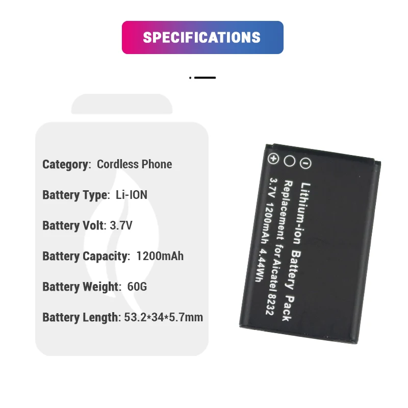 LI-ION 3.7V 1200mah Battery for Alcatel DECT 8232 Cordless Phone