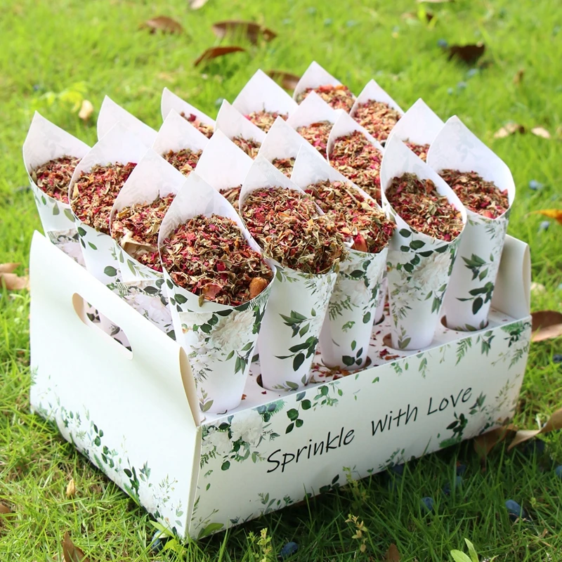 Microstar White Wedding Tray Confetti Cone Holder Box Confetti Gift ...
