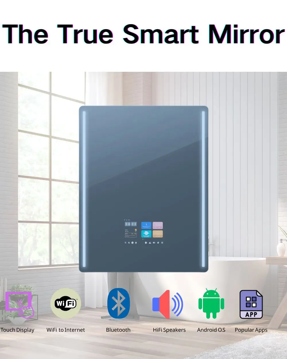 Vercon 2025 LED Lighted Smart Bathroom Touch Screen Smart Mirror ...