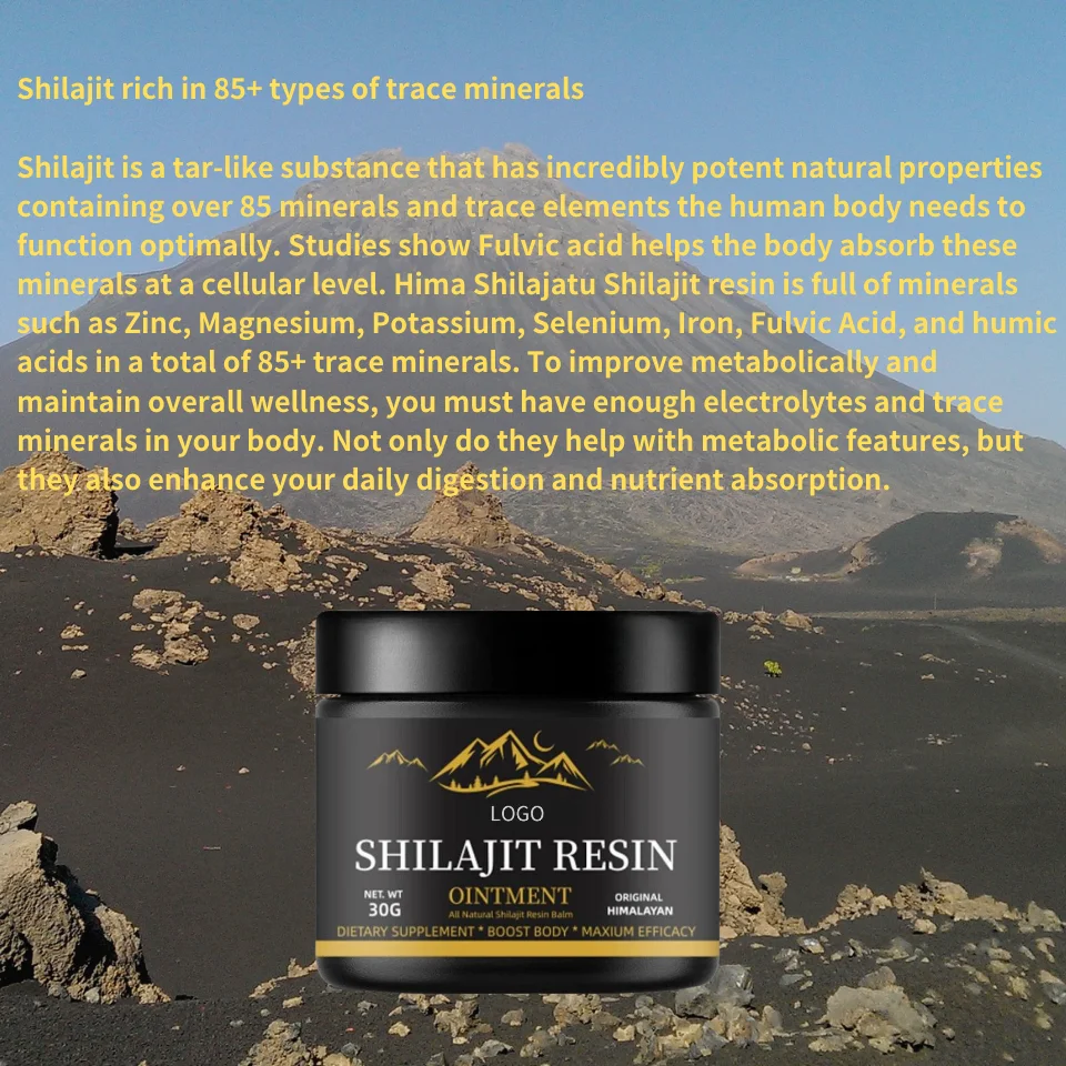 Wholesale Shilajit Resin Pure Himalayan 30g Shilajit Supplement Enriched Fulvic Acid & 85+ Trace ...