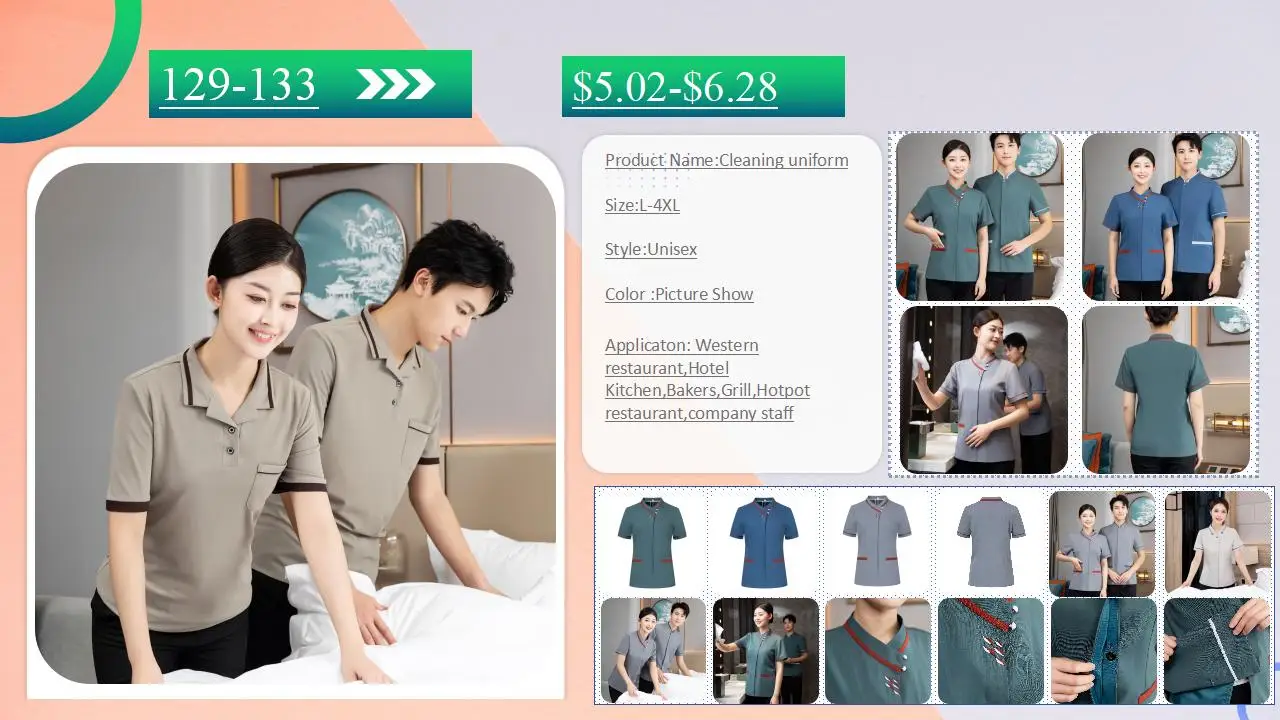 Custom Cotton Blue Scrub Uniform for Men & Housekeeping Staff - OEM
