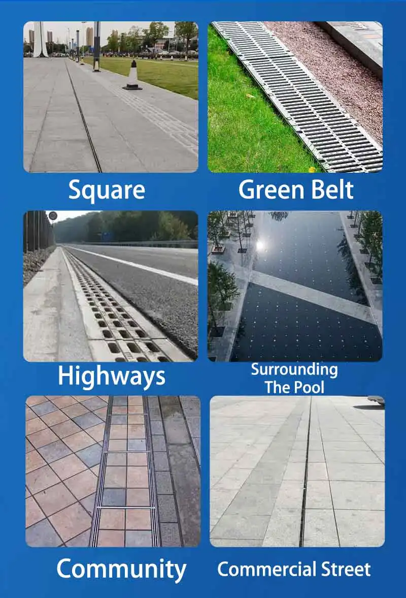 QIQIAN Black Color Drain Water Drainage Channel HDPE