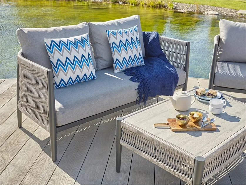 Mauritius 2 Seater Sofa with Rectangle Coffee Table & Armchairs