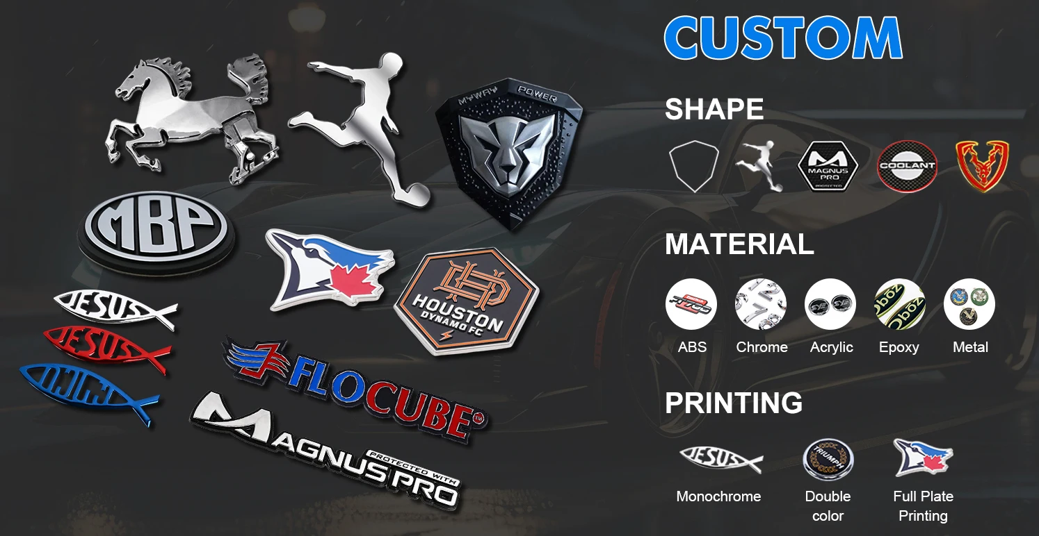 Custom Design ABS Plastic Letters Car Badge Auto Emblem Stickers With ...