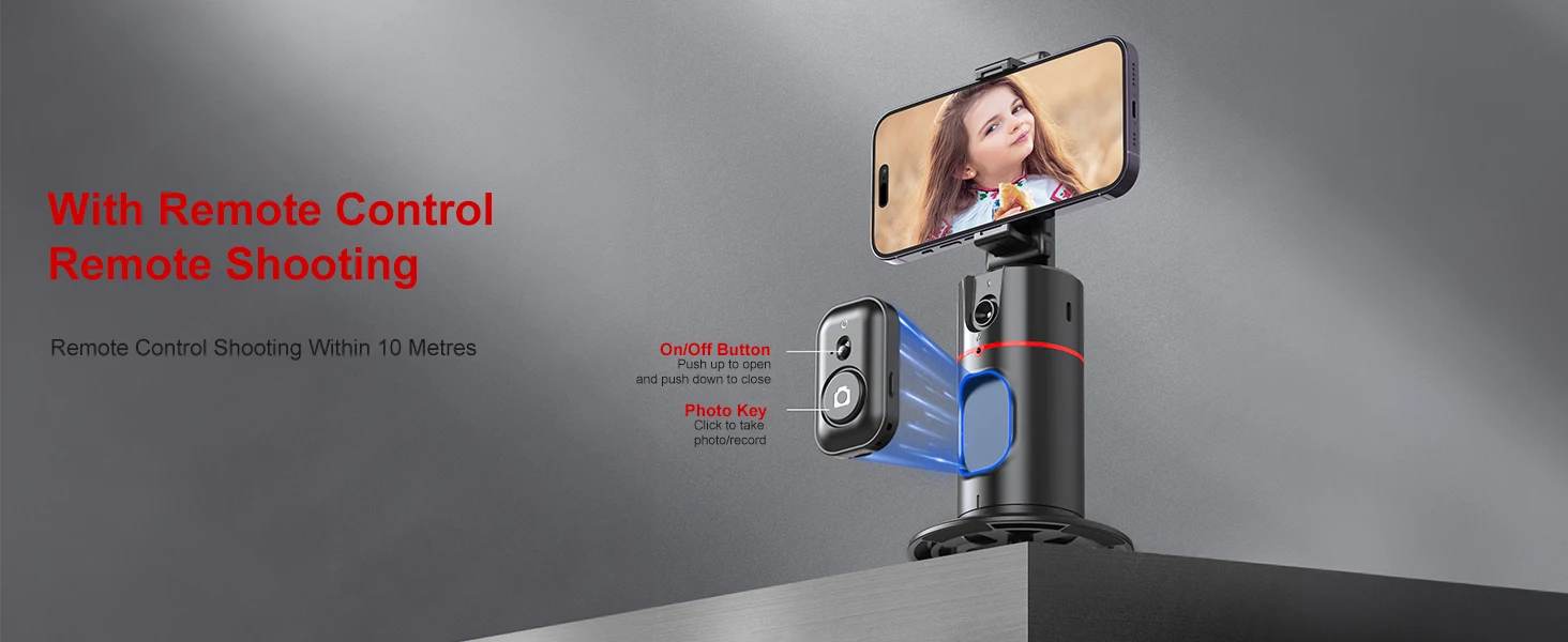 360 Face Tracking Selfie Stick Tripod - Smart Camera Mount