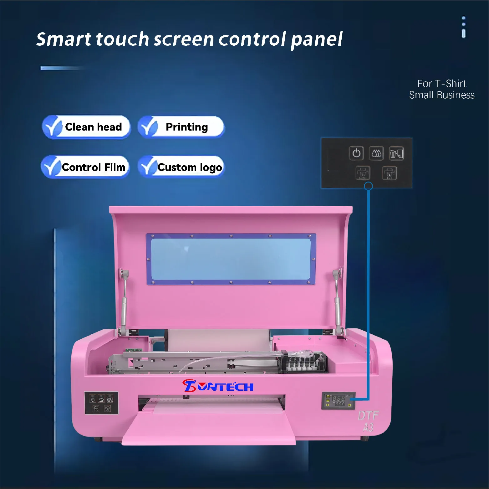Suntech ST-C300 DTF Printer - Automatic Pink T-Shirt Printing