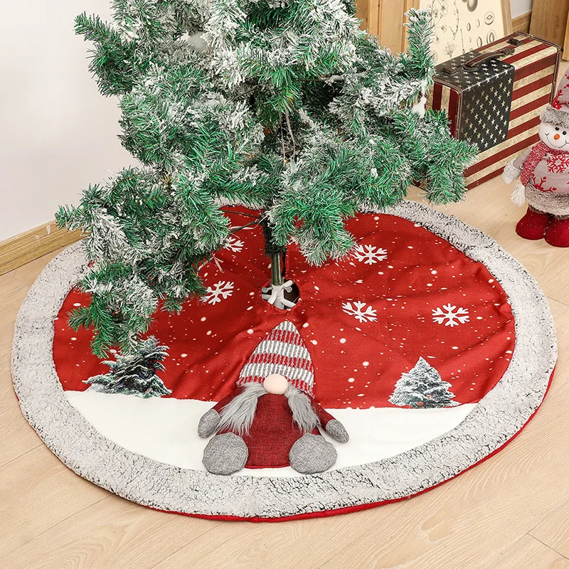 48 Inch Faceless Gnomes Jacquard Plush Christmas Tree Skirt Sublimation ...