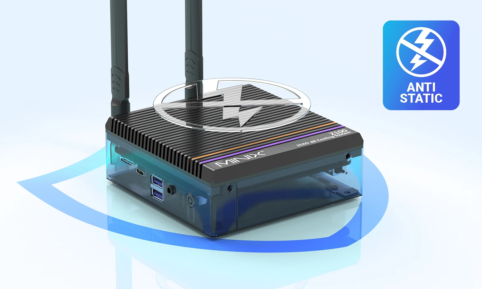 Windows 11 Pro Desktop Computer Minix Z100-0db Fanless Mini Pc Intel ...