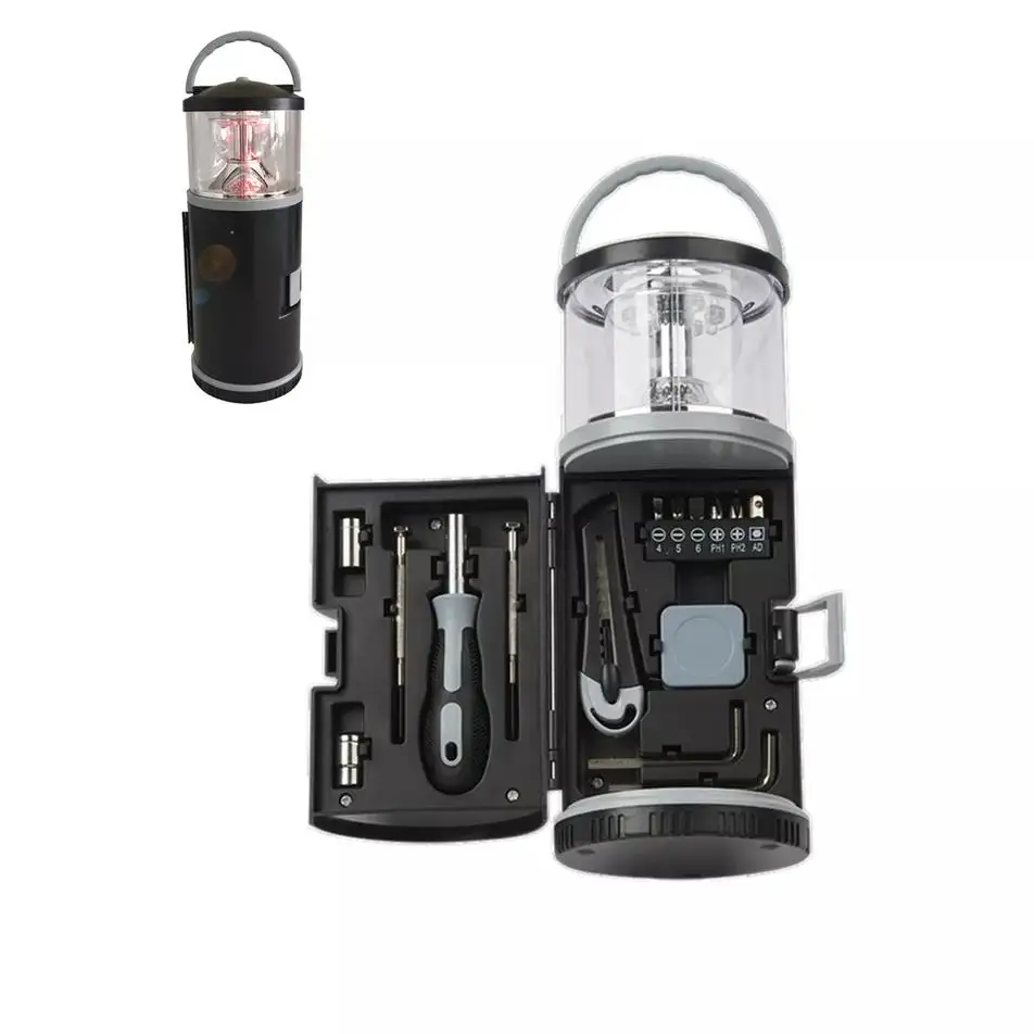 Multifunctional Camping Lantern 15pcs Tool Kit With 6 Led Light ...
