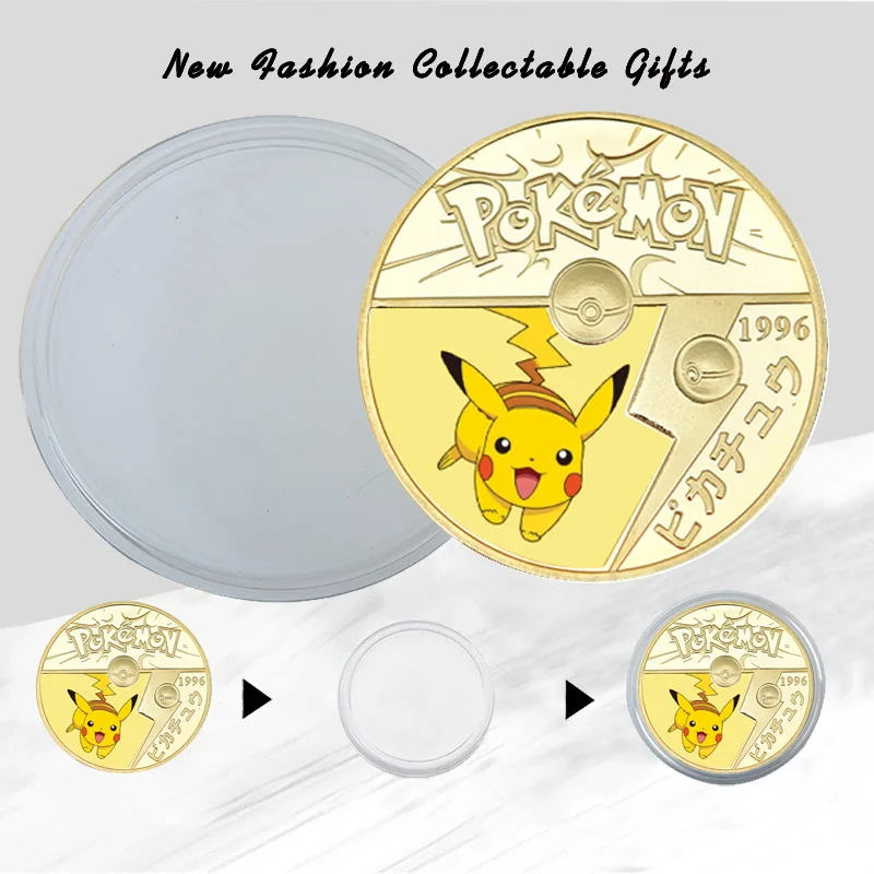 Gran Oferta Pokmon Pikachu Anime Monedas Conmemorativas Dibujos ...