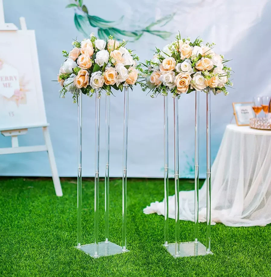 Acrylic Pedestal Plinth Stand Wedding Centerpieces Clear Column Flower ...