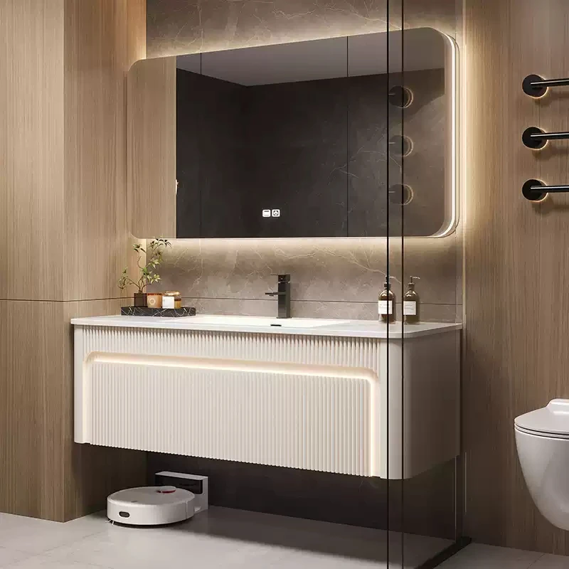The New Bathroom Cabinet Combination of Light Luxury Simple Wash Basin ...