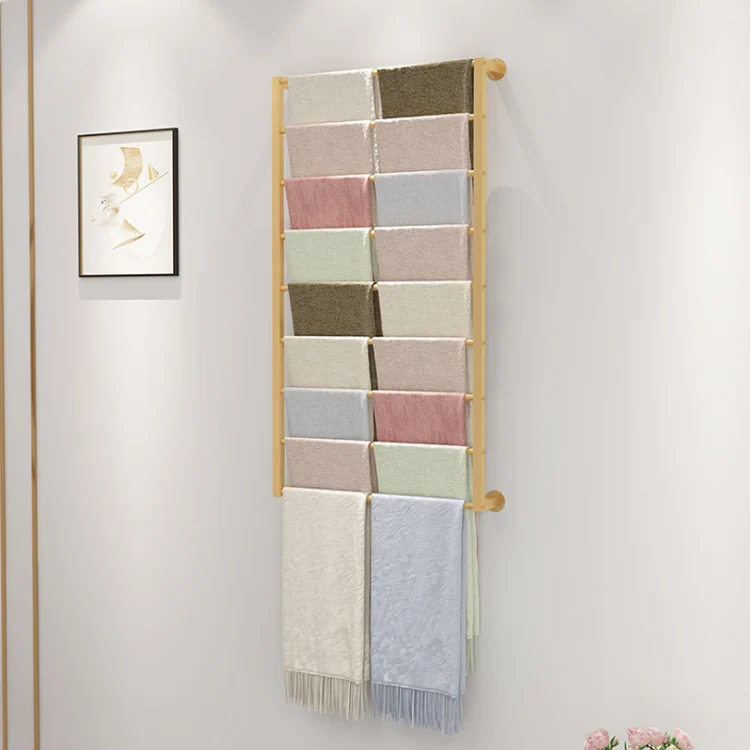 Gold Wall Mounted Retail Store Display Rack for Scarves & Clothes, OEM ...