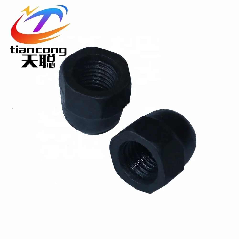 Din 1587 High Strength Hex Head Domed Cup Nuts M12 Black Oxide Grade 8. ...
