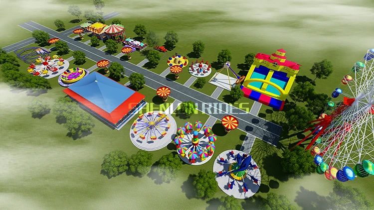 Fun and Excitement with Amusement Park Ride - Rotating Spiral Jet for ...