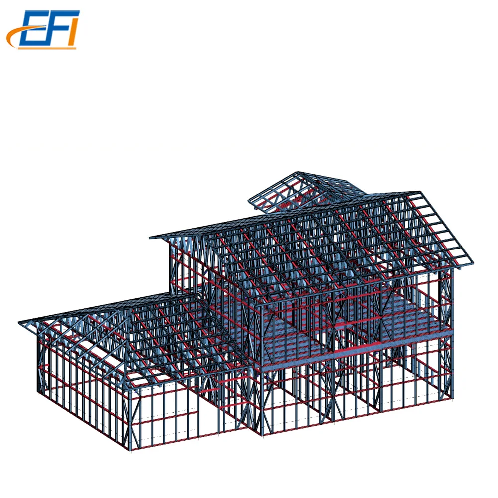 3-bed Prefab Light Steel Frame Villa Durable And Stylish Steel ...