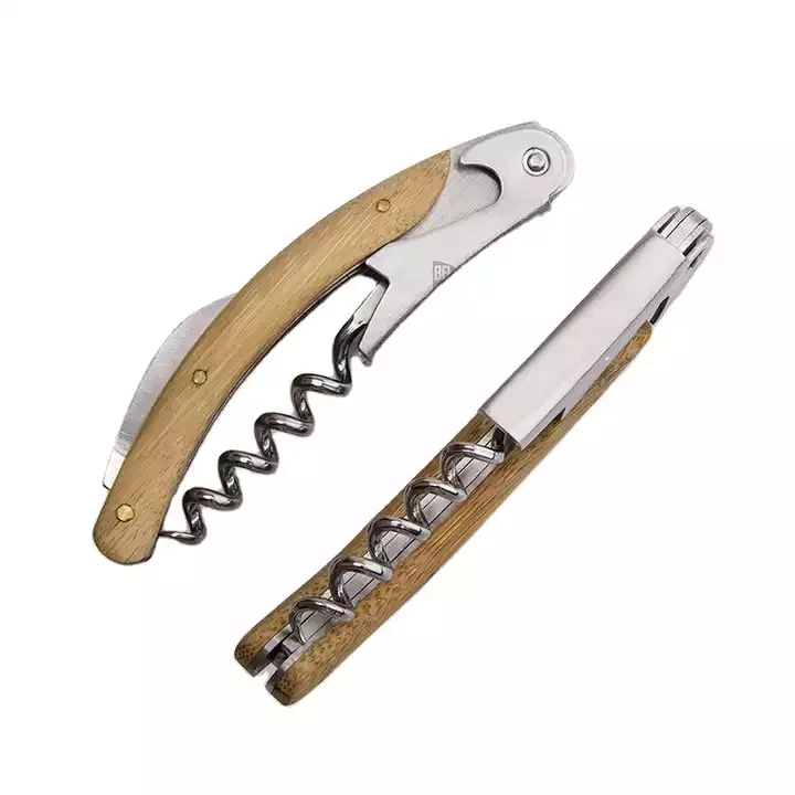 Professional Wine Bottle Opener With Bamboo Handle Stainless Steel ...