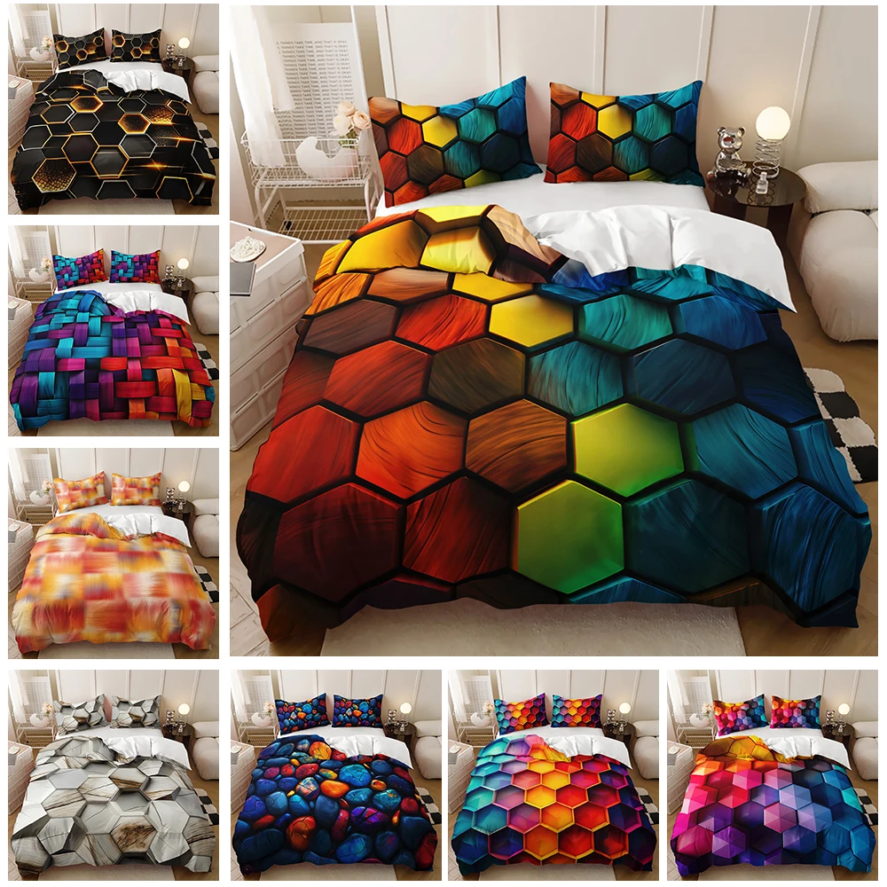 3d Colour 3d Printed Duvet Cover 3 Piece Set Polyester Fabric Custom ...
