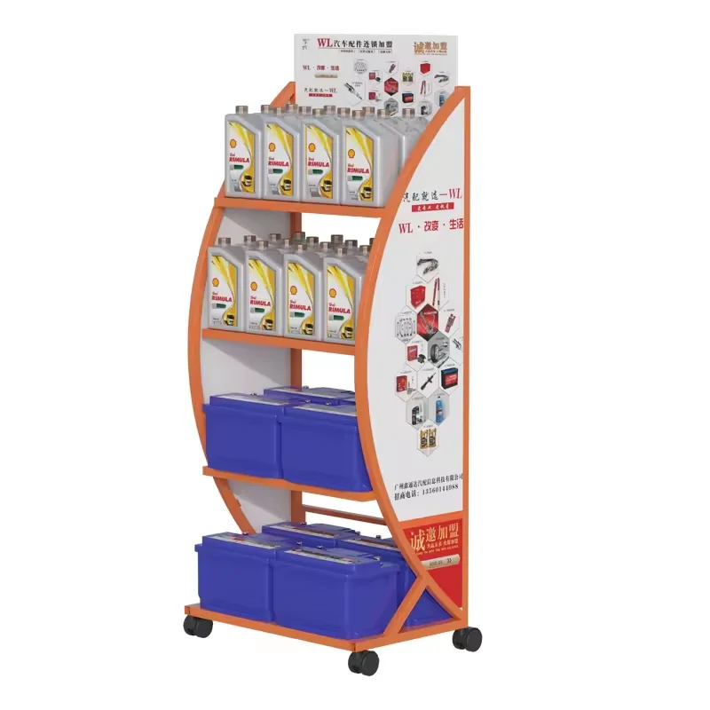 Engine Oil Display Rack 4 Tier Motor Oil Stand Customized Logo Heavy ...