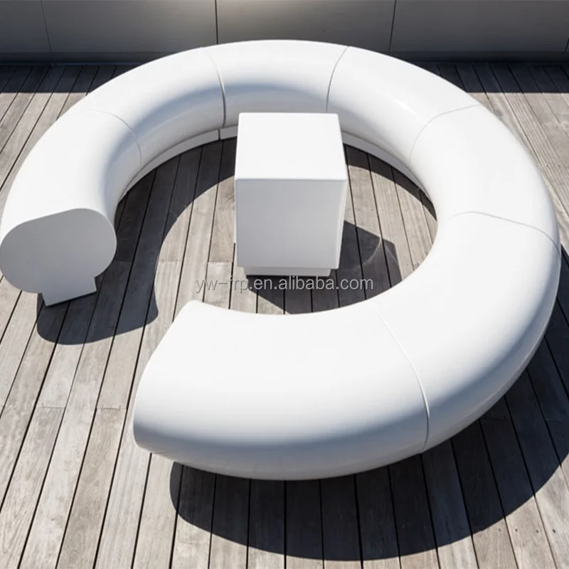 Outdoor Fiberglass Benches Luxury Furniture circular Leisure Bench ...