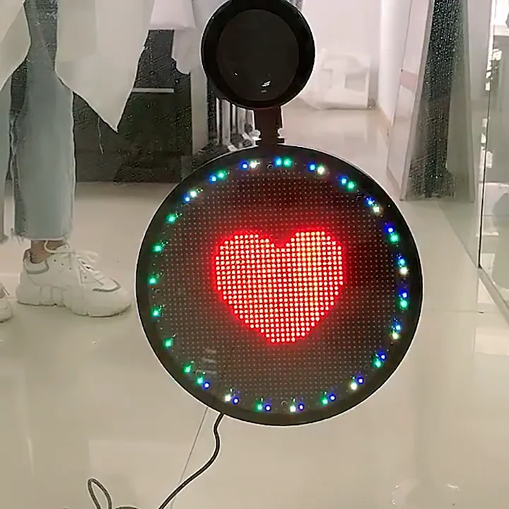 Remote Control Mini Led Sign Light Up Scrolling Smile Face Expressions ...