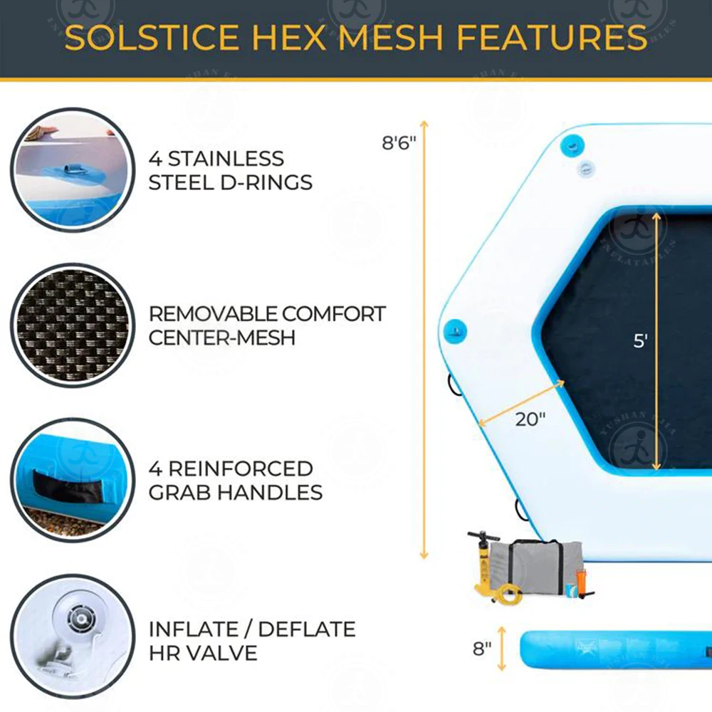 10' Inflatable Pontoon Boat Round Pool Float Island Pool Leisure Island ...