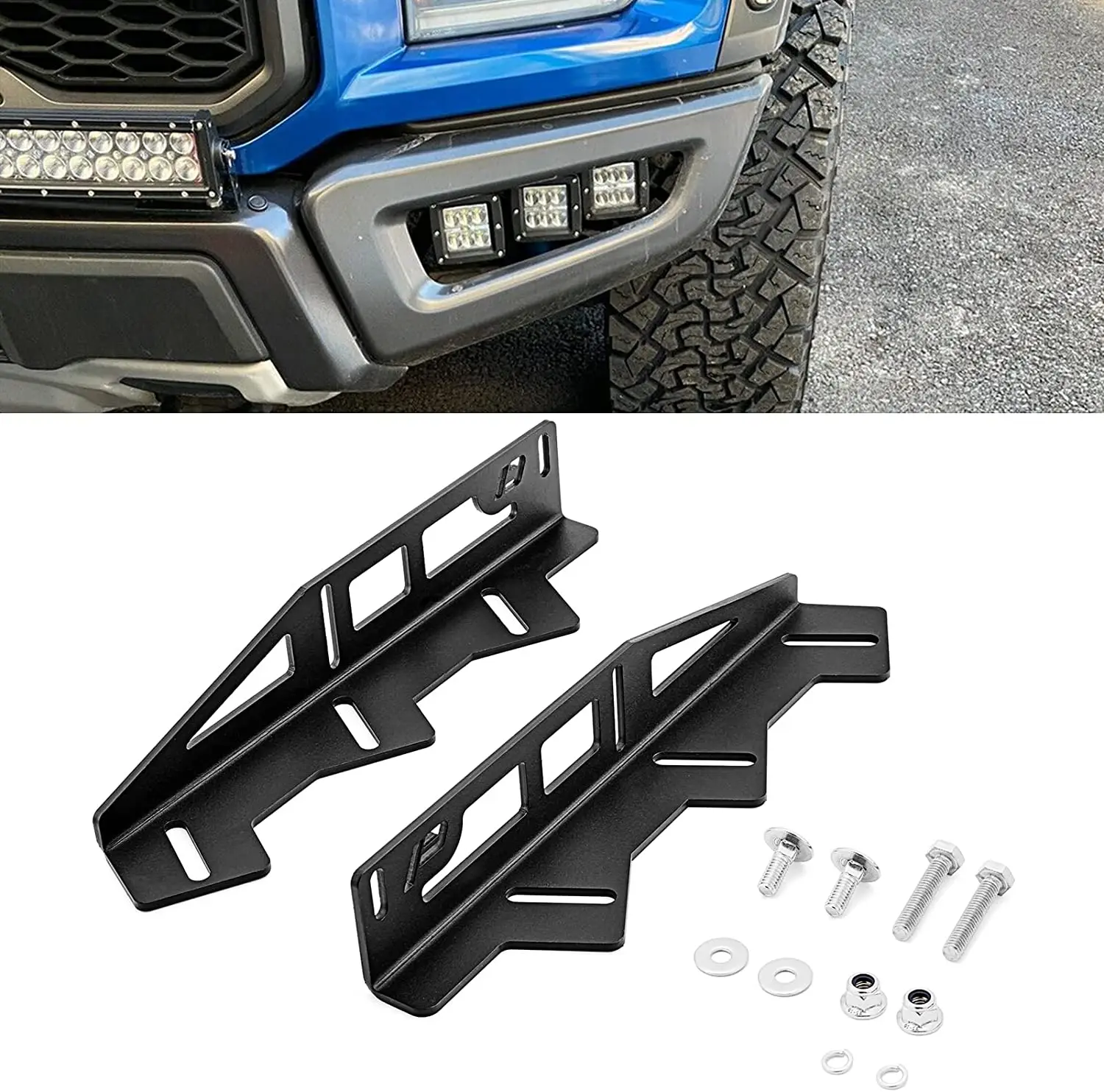 2017-2019 Raptor Front Bumper Hid Triple Fog Mount Kit for Ford F150
